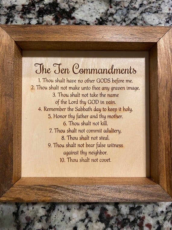 The Ten Commandments / Religious / Biblical / 8 X 8 Frame | Etsy