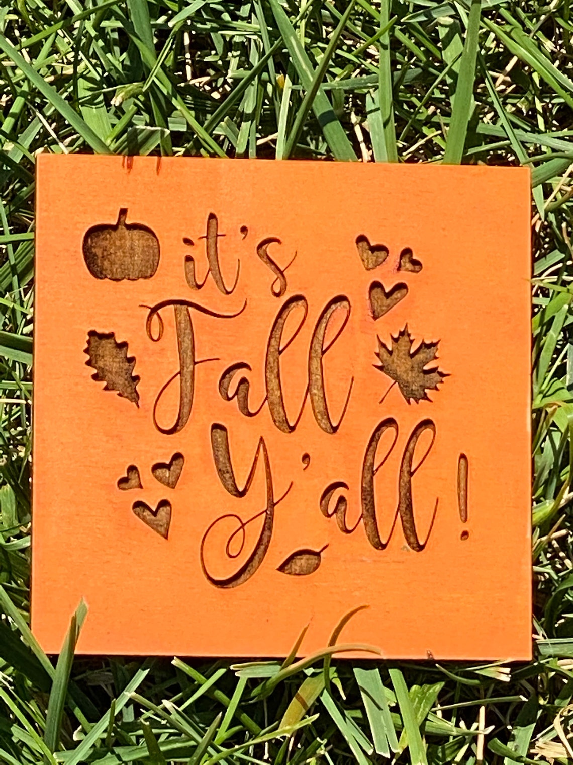 Fall Decor/ Its Fall Yall sign engraved on natural wood with | Etsy