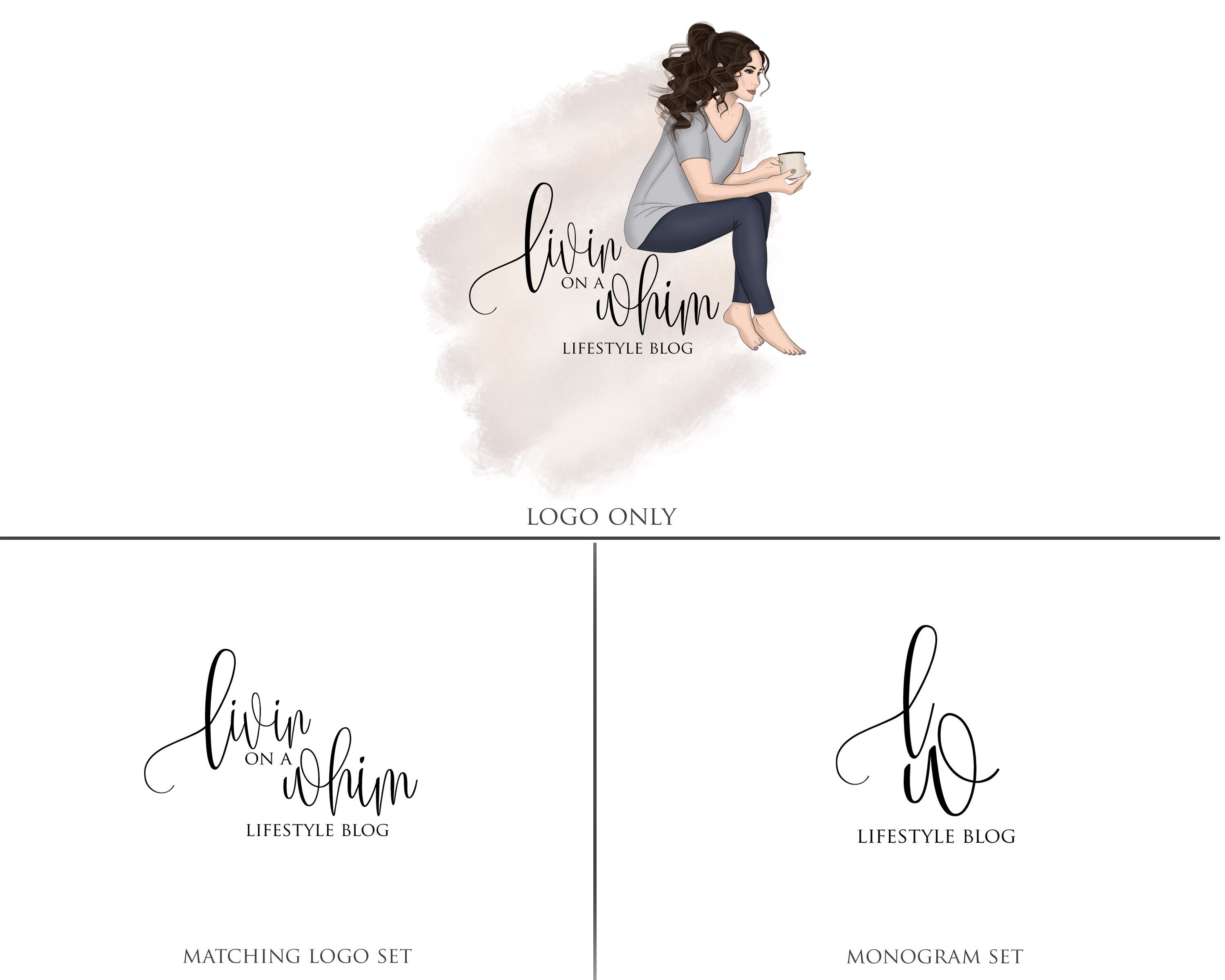 Custom Logo Design Lifestyle Blog Logo Blog Logo Watermark | Etsy