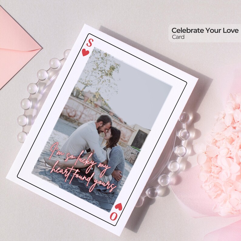 Personalized Photo Anniversary Card, Ace of Hearts (digital Printable ...