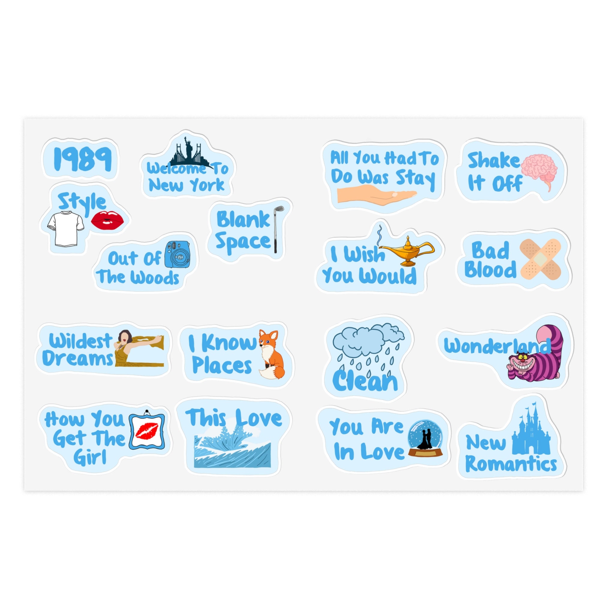 1989 Sticker Sheet - Etsy