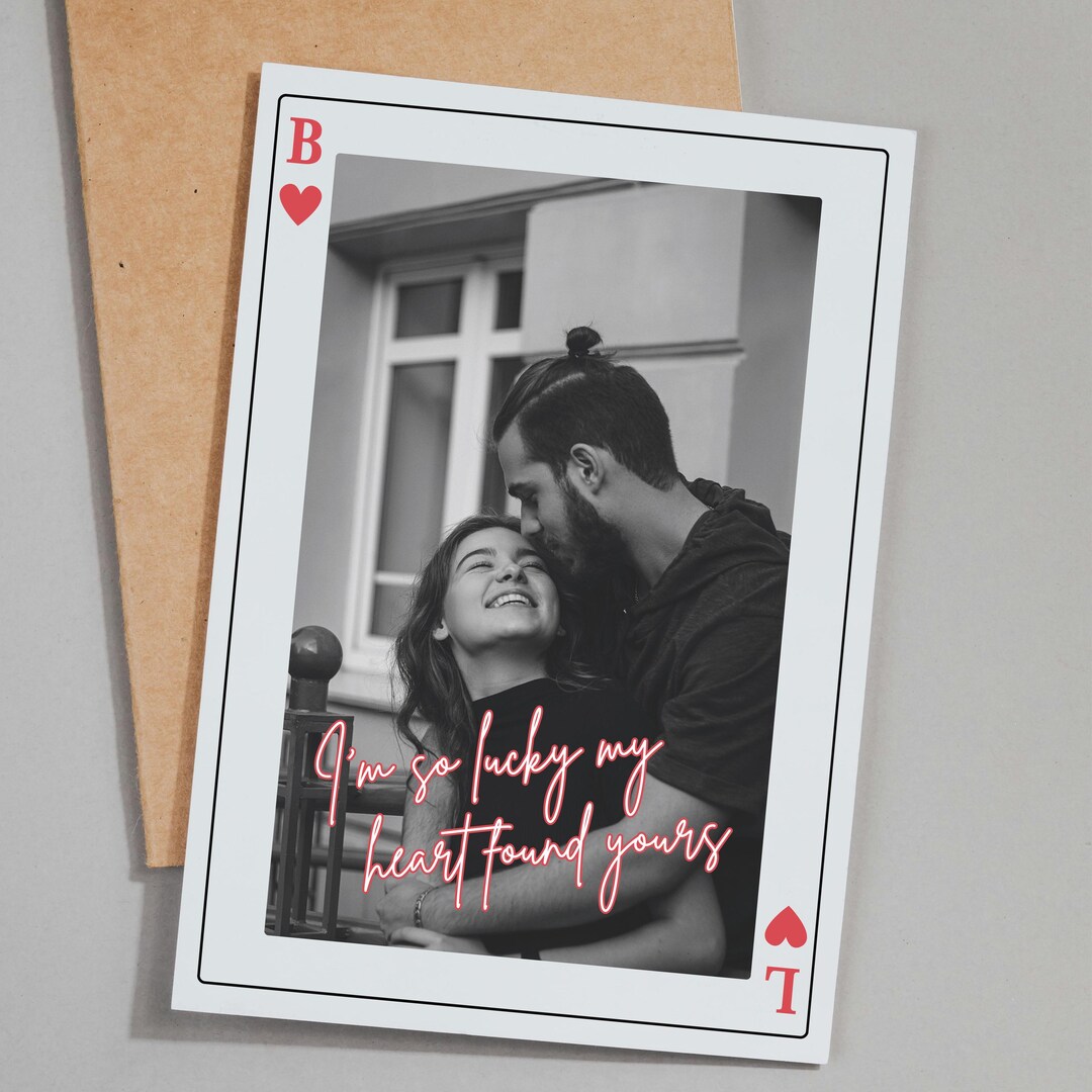Personalized Photo Anniversary Card, Ace of Hearts (digital Printable ...