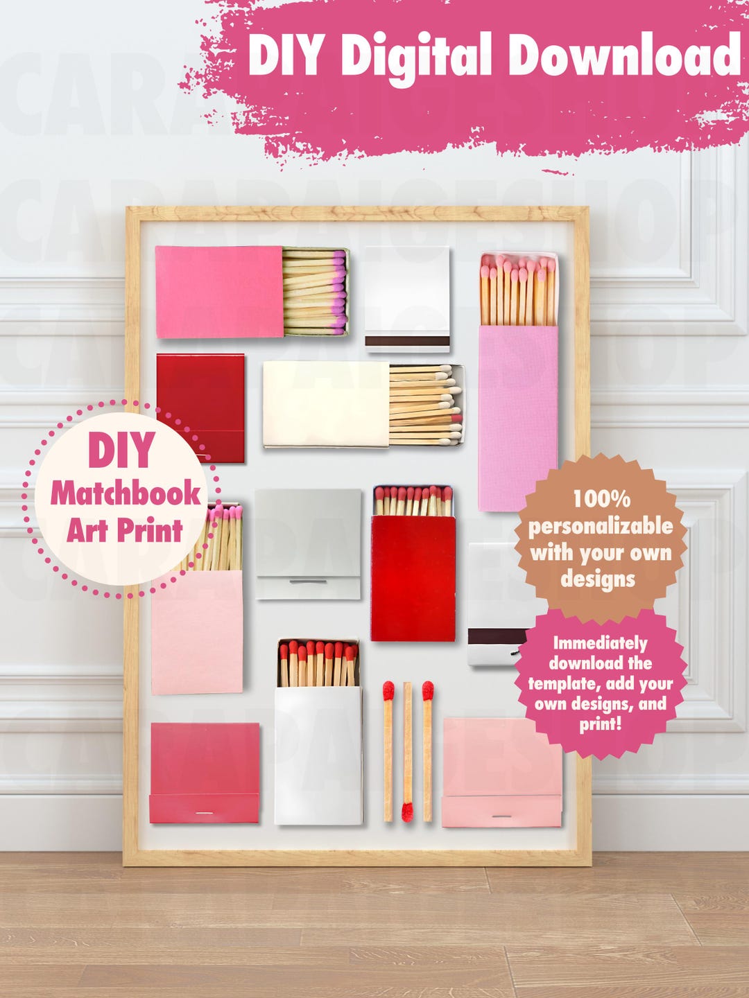 Blank Matchbook Poster Template, Blank Matchbook Digital Download, DIY ...