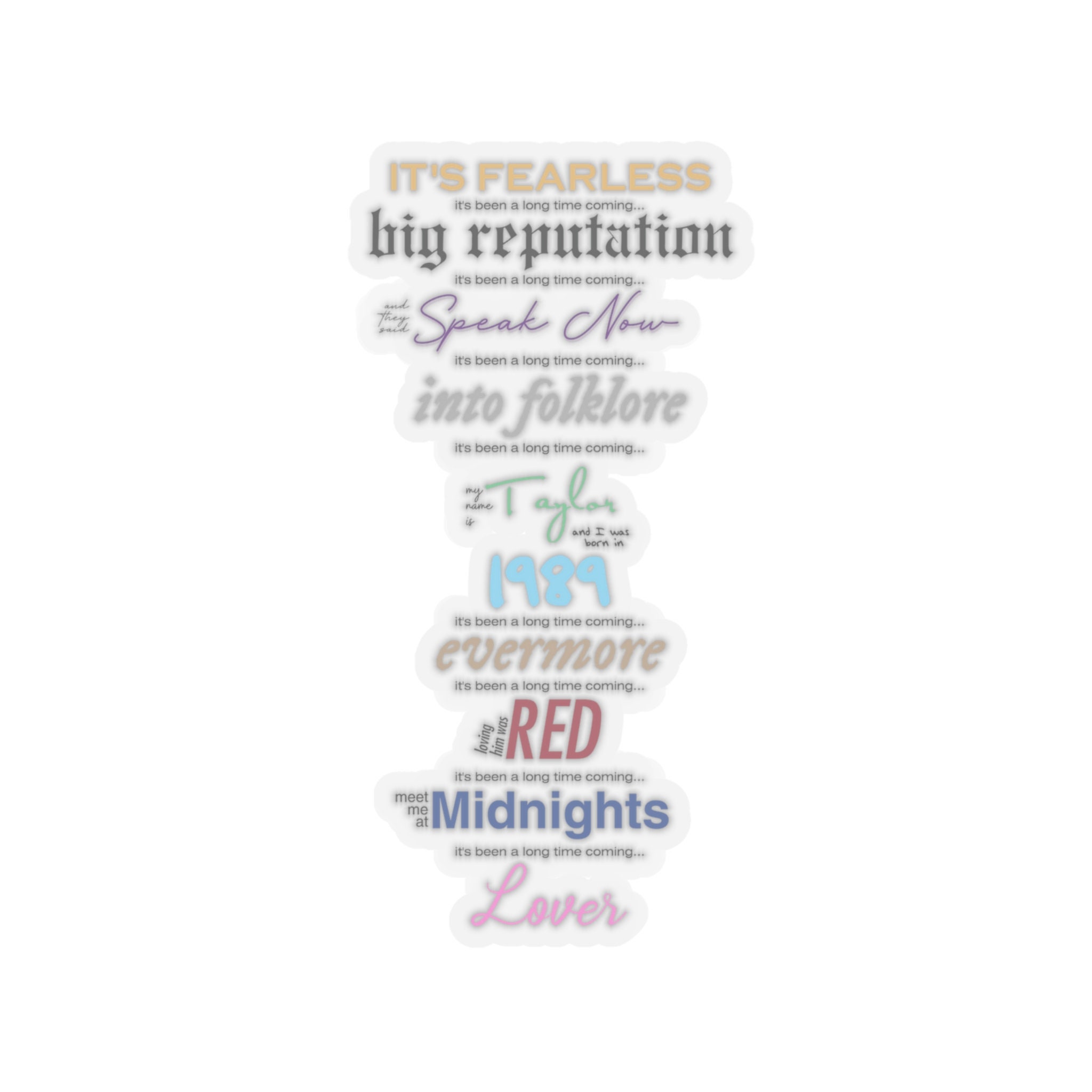 It's Been A Long Time Coming Sticker, Eras Tour Intro Sticker, Eras ...