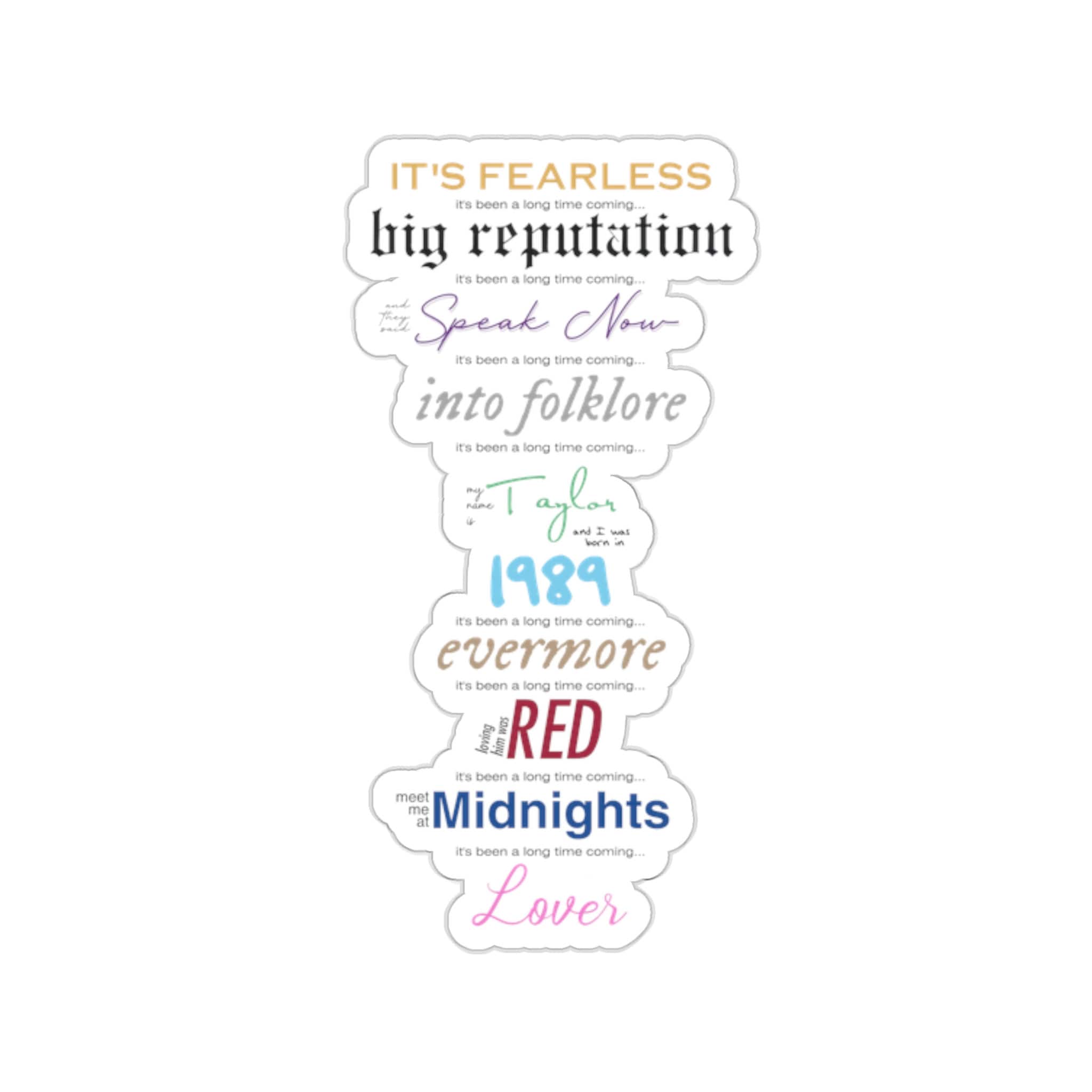 It's Been A Long Time Coming Sticker, Eras Tour Intro Sticker, Eras ...