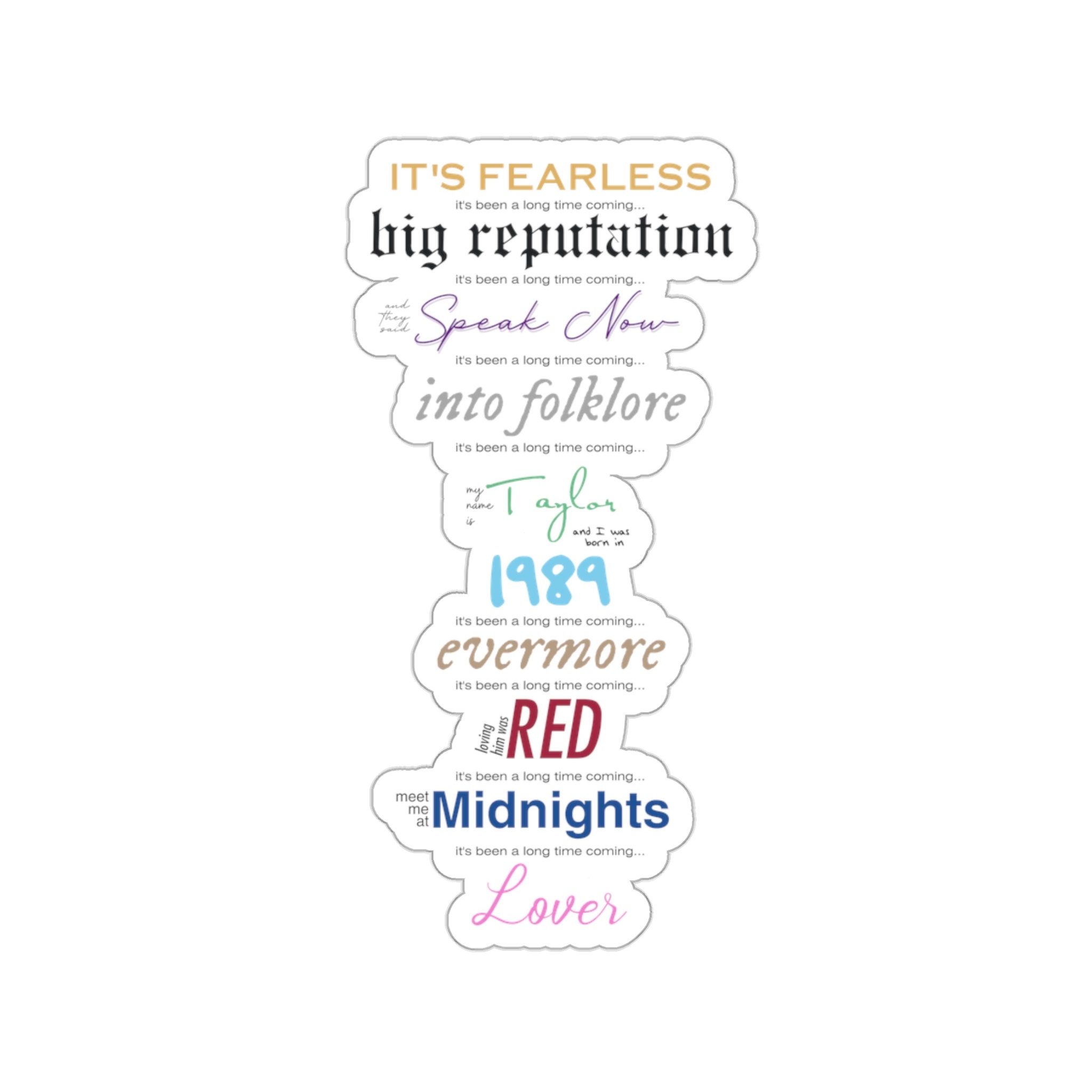 It's Been A Long Time Coming Sticker, Eras Tour Intro Sticker, Eras ...