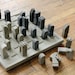 Concrete Brutalist Chess Set - Etsy UK