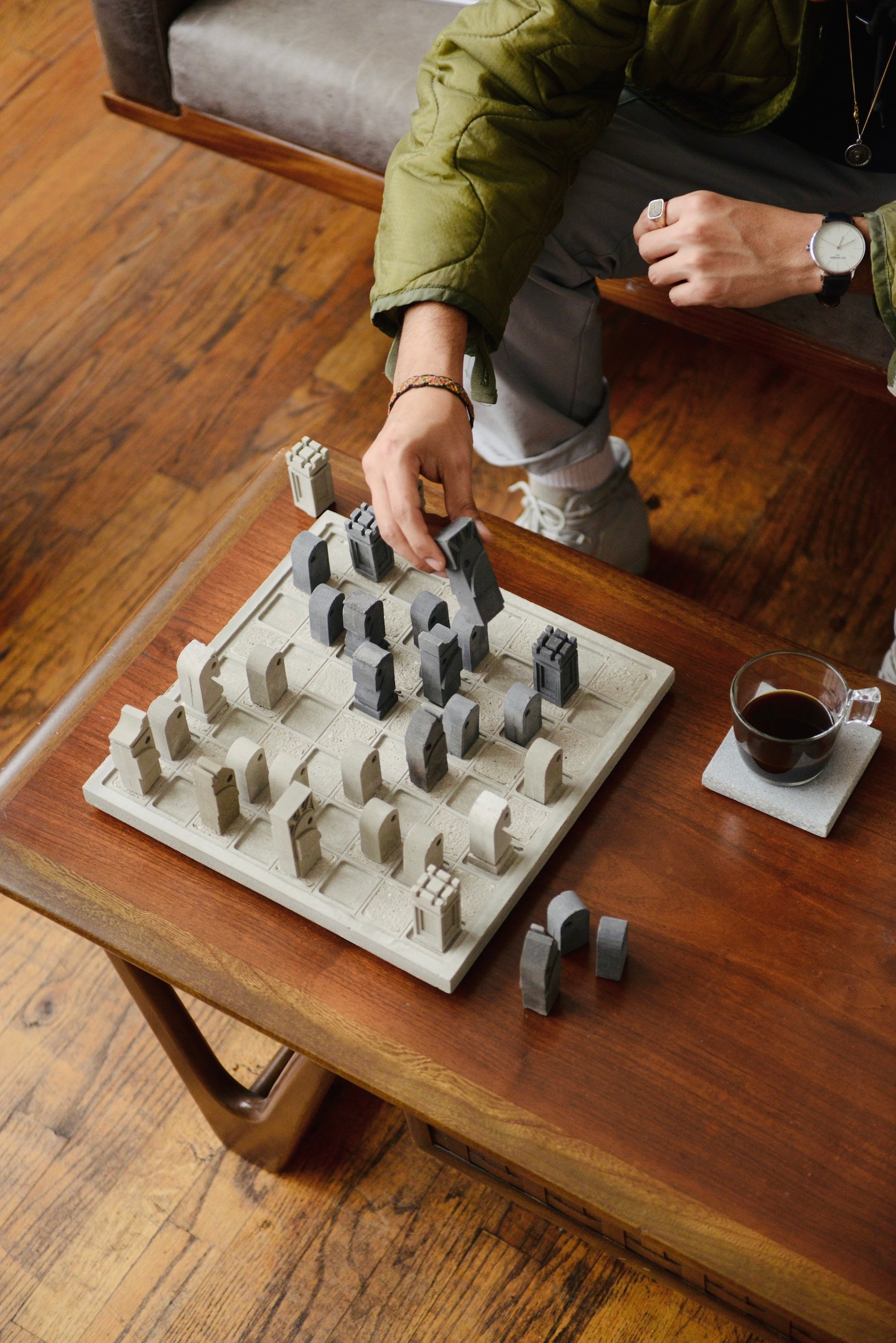 Concrete Brutalist Chess Set - Etsy Australia
