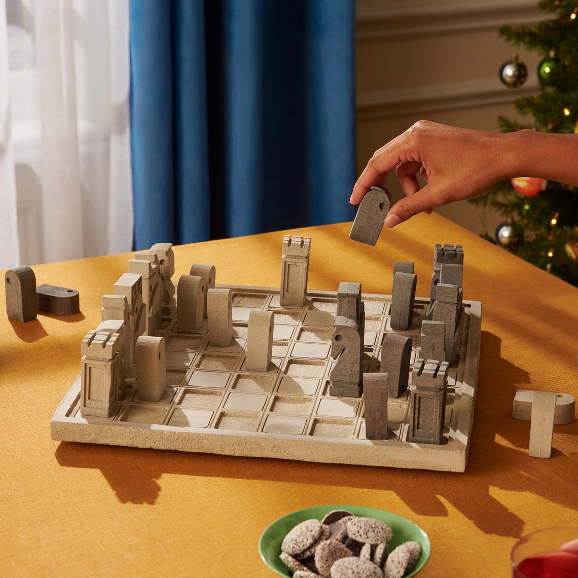 Concrete Brutalist Chess Set - Etsy