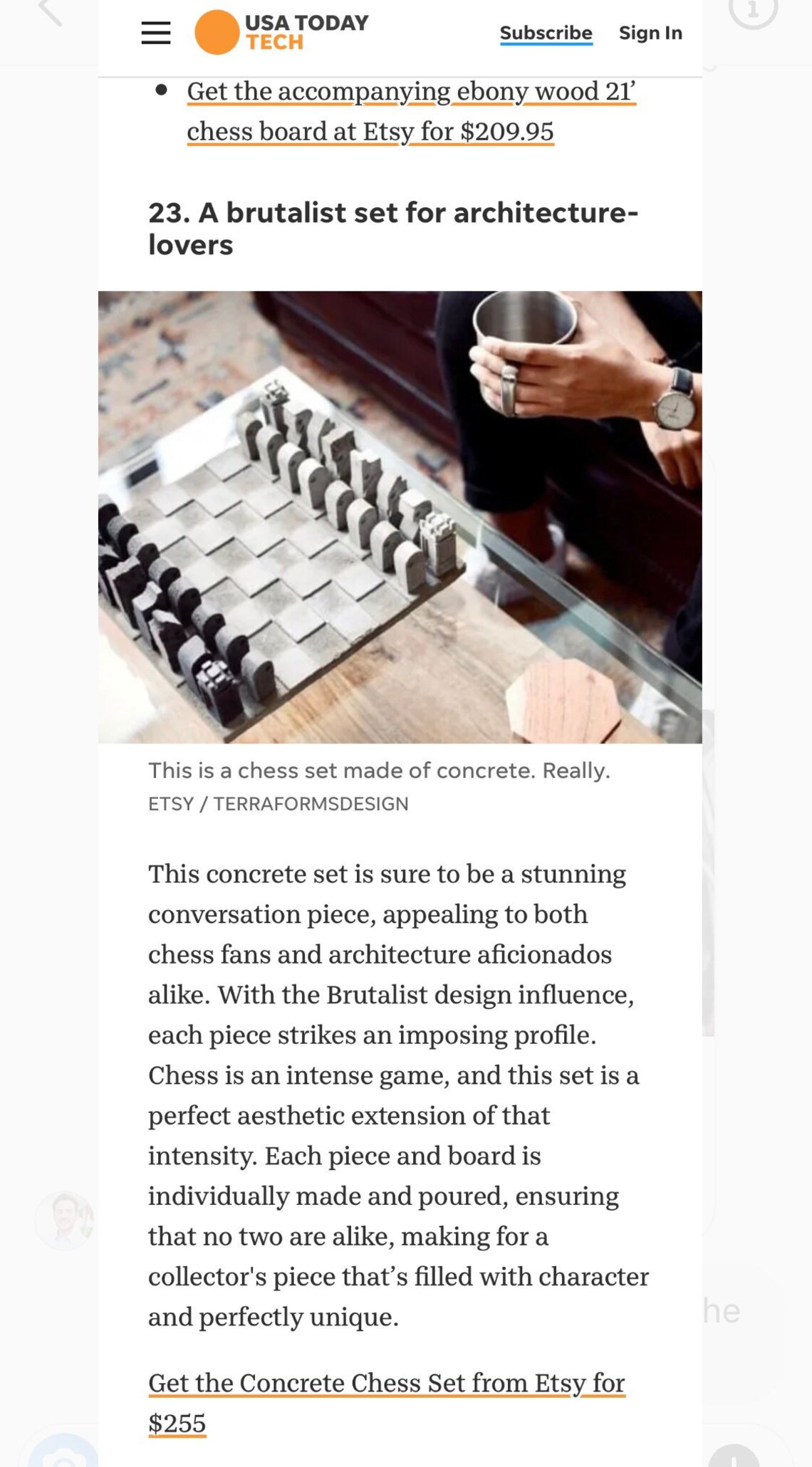 Concrete Brutalist Chess Set | Etsy