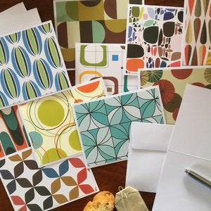 Set of 12 Mid Century Modern Note Cards - Etsy