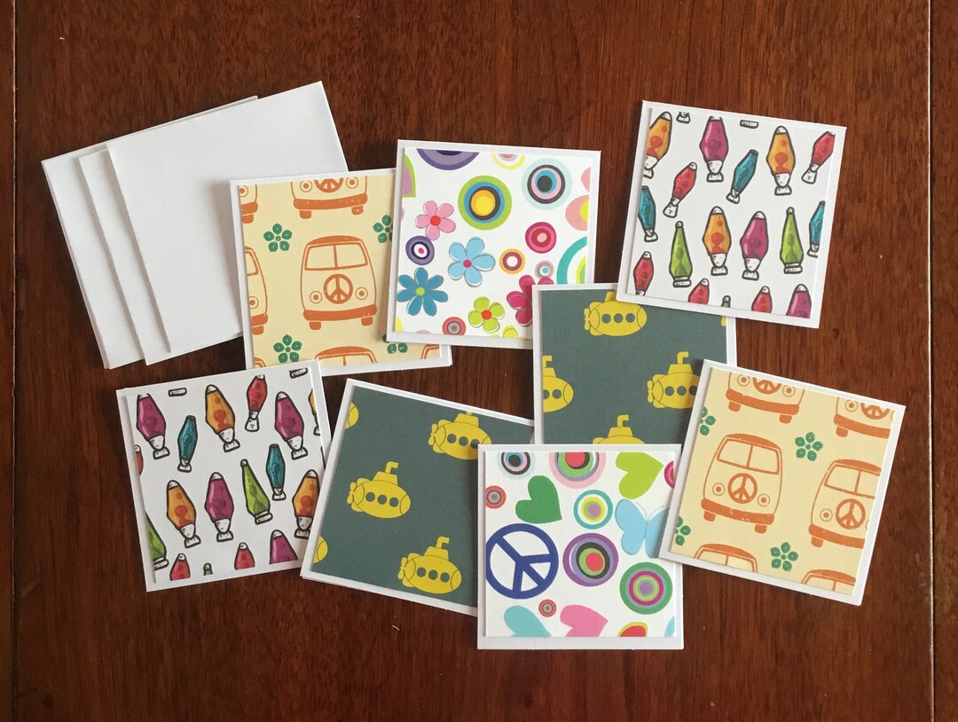 Set of 8 Tiny Note Cards 70’s - Etsy