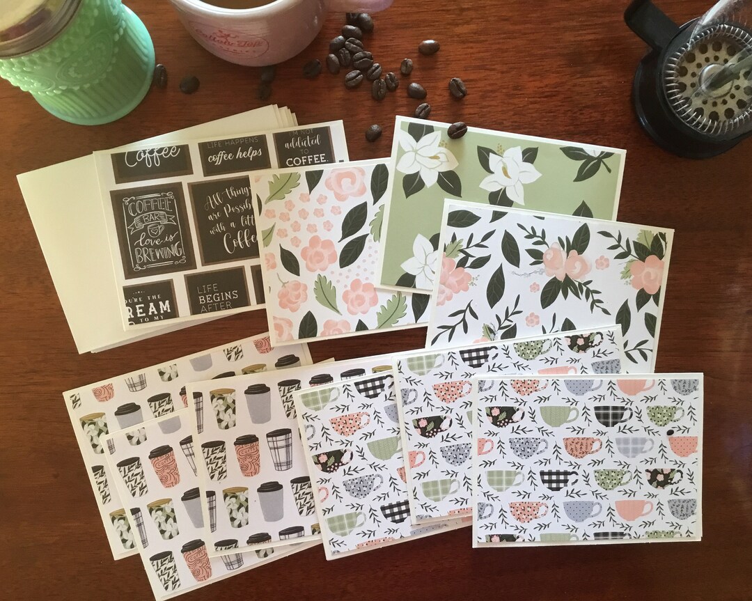 Coffee Themed Note Cards - Etsy