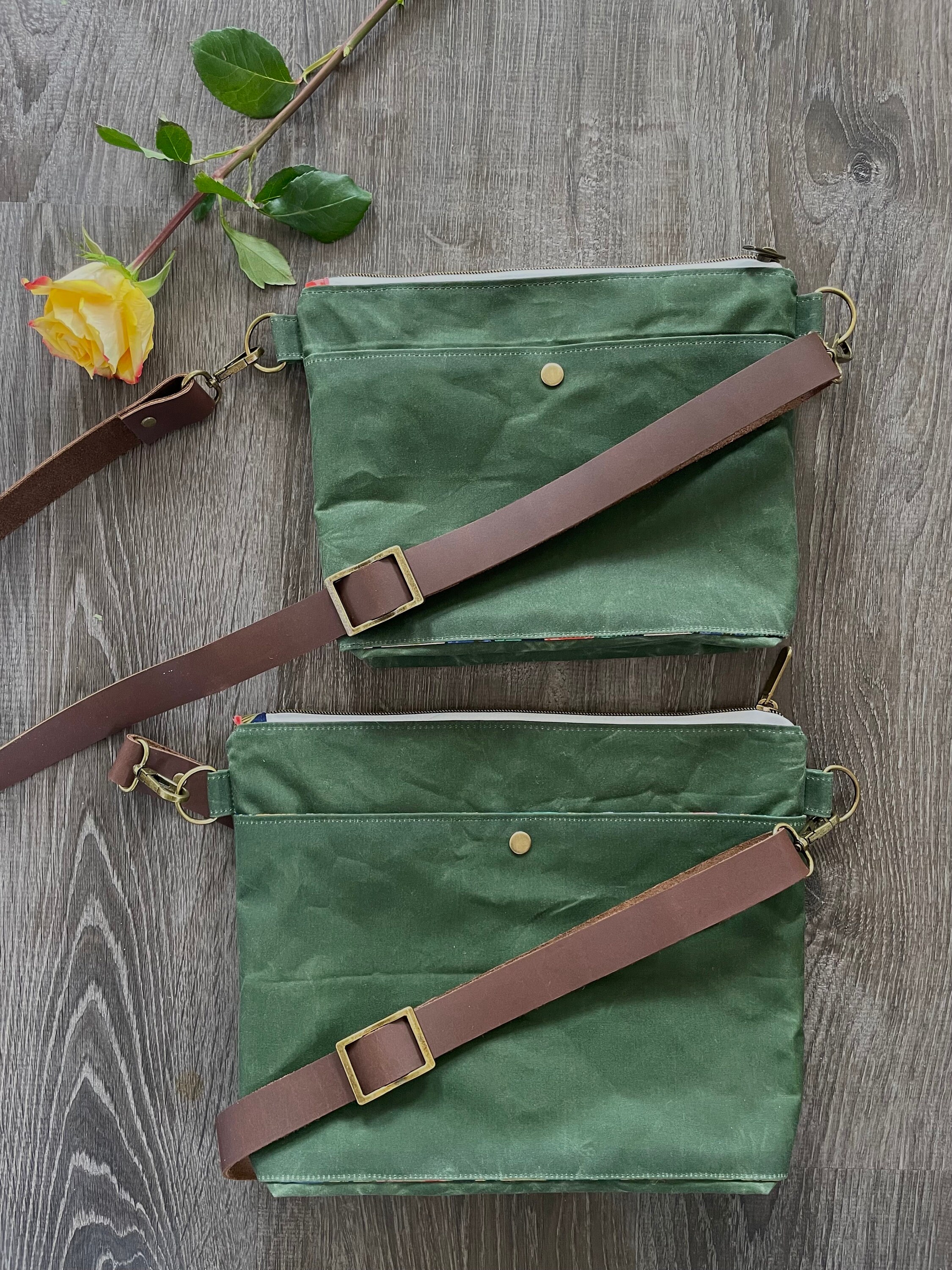 Green Waxed Canvas Hillside Tote - Etsy