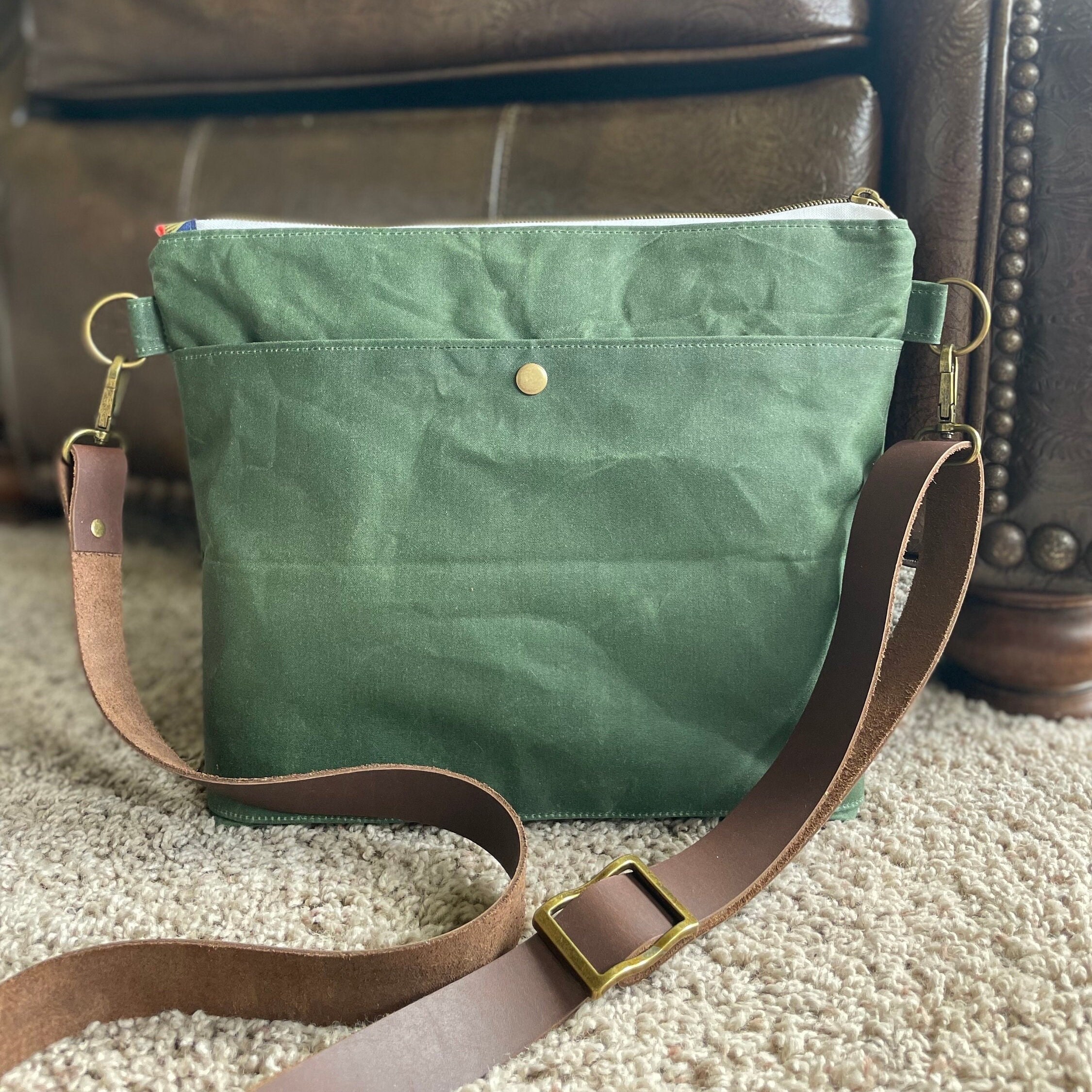 Green Waxed Canvas Hillside Tote - Etsy