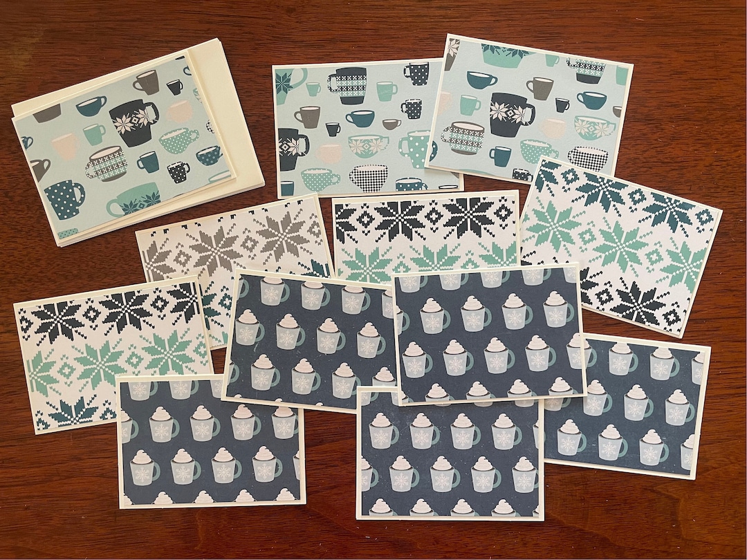 Set of 12 Cozy Winter Tiny Cards - Etsy