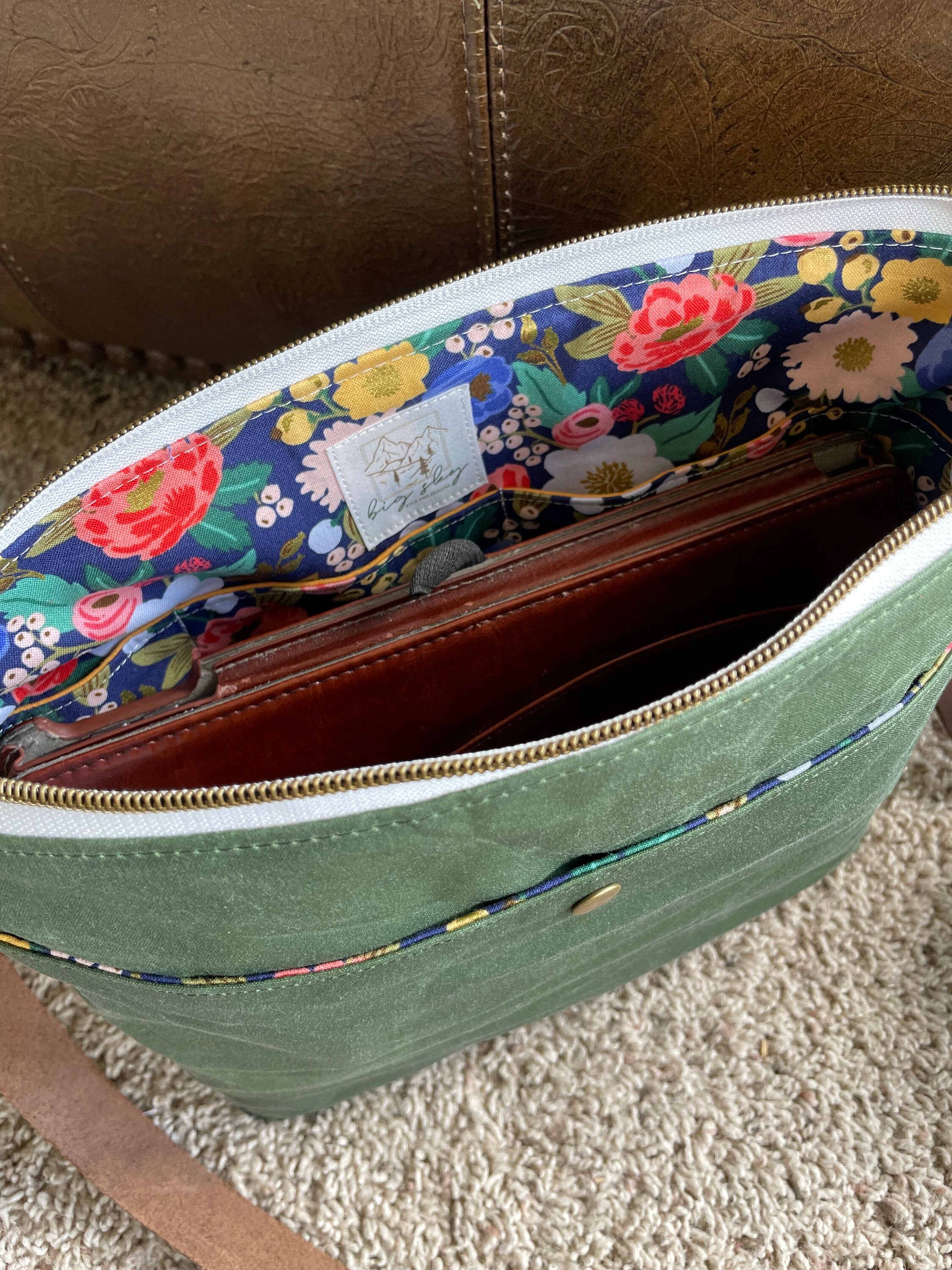 Green Waxed Canvas Hillside Tote - Etsy