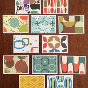 Set of 12 Mid Century Modern Note Cards - Etsy