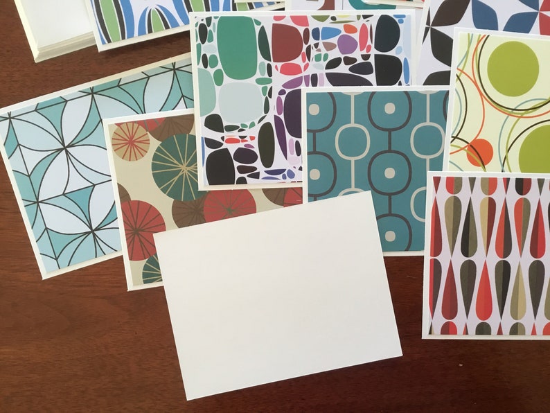 Set of 12 Mid Century Modern Note Cards - Etsy