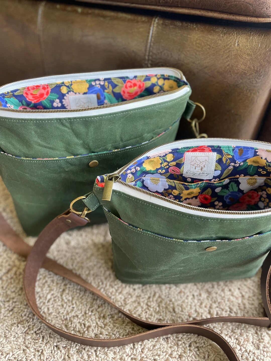 Green Waxed Canvas Hillside Tote - Etsy