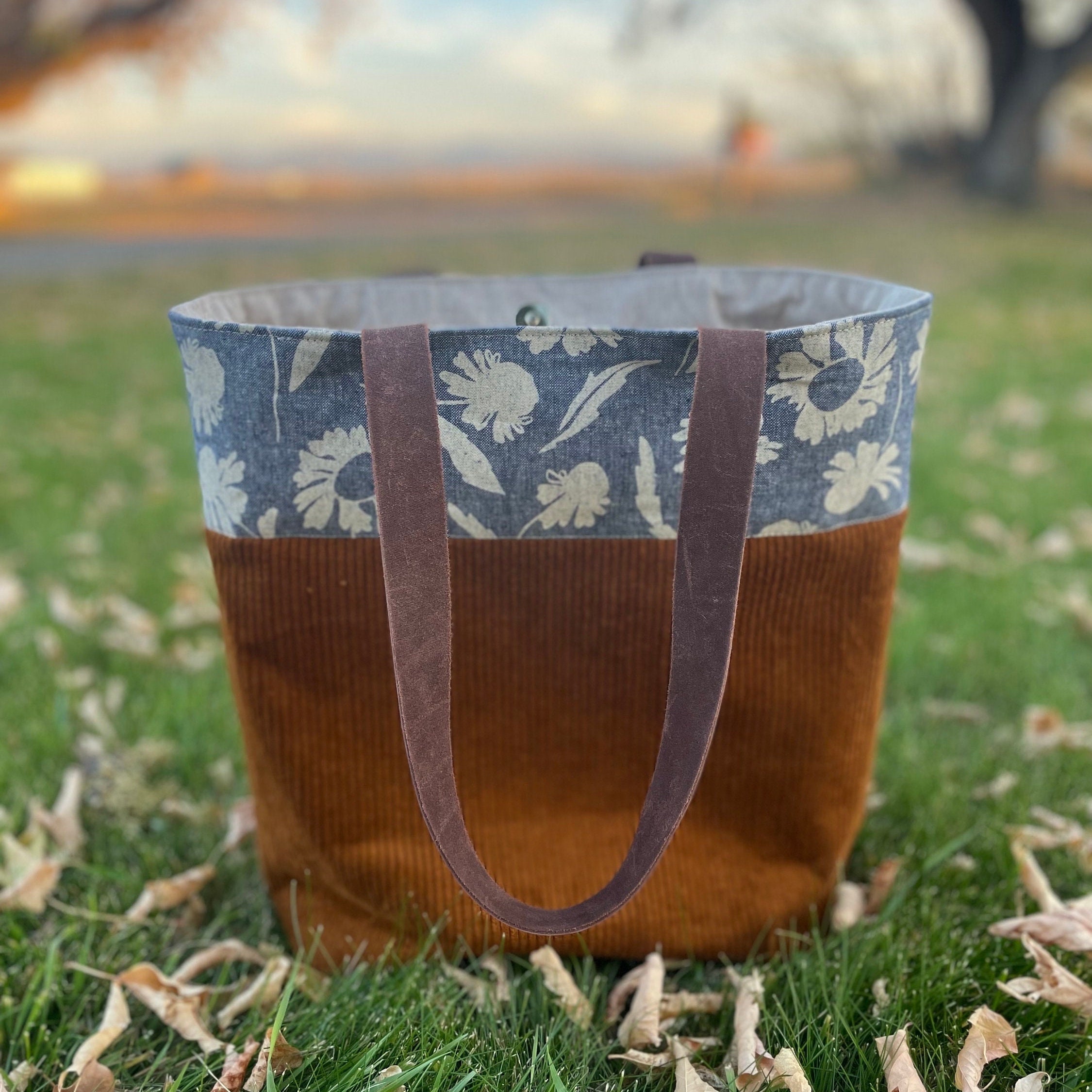 Corduroy and Canvas Caravan Tote - Etsy