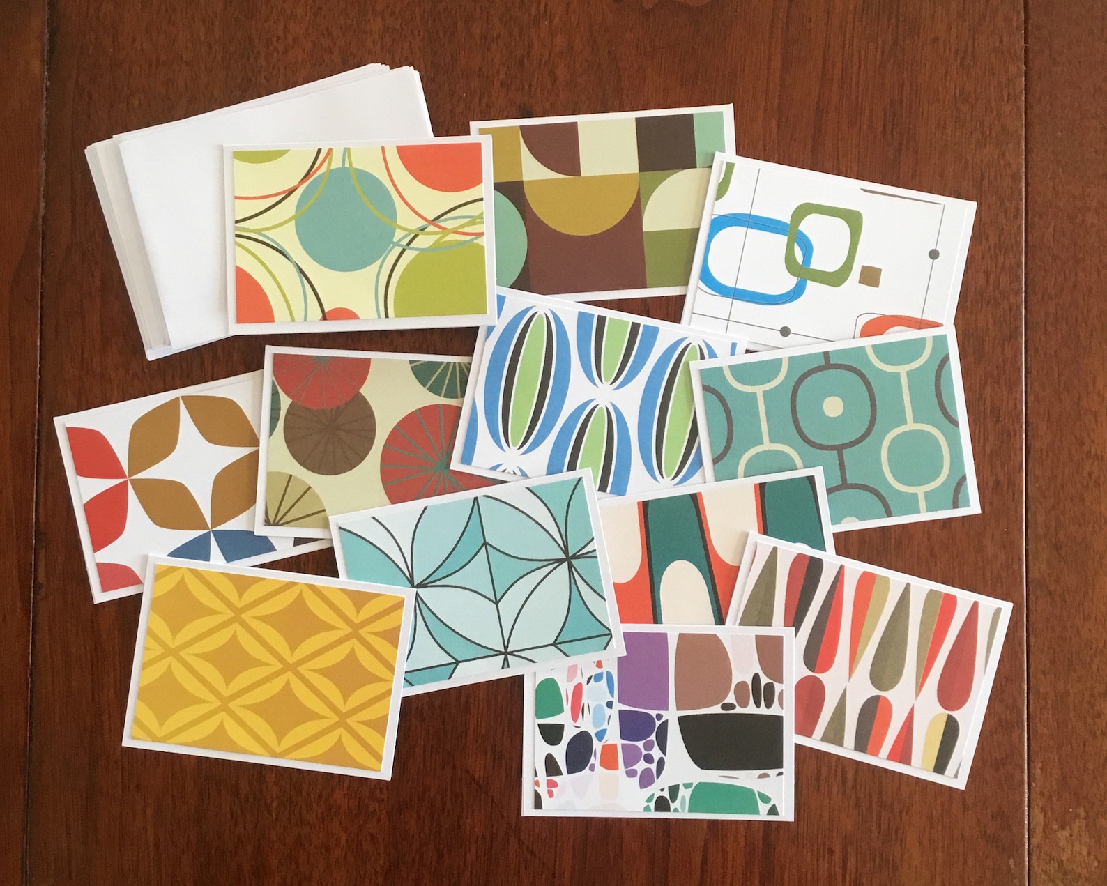 Set of 12 Mid Century Modern Note Cards - Etsy