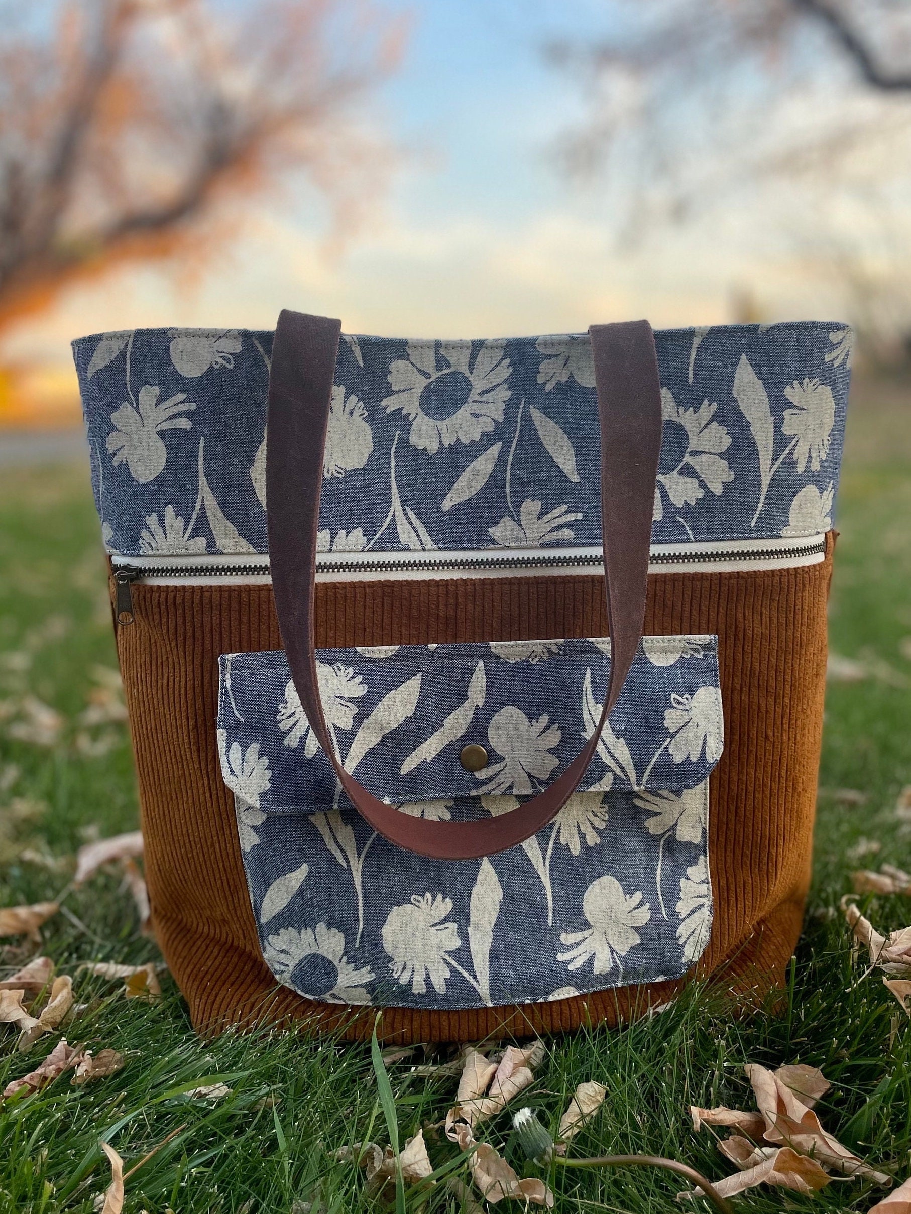 Corduroy and Canvas Caravan Tote - Etsy