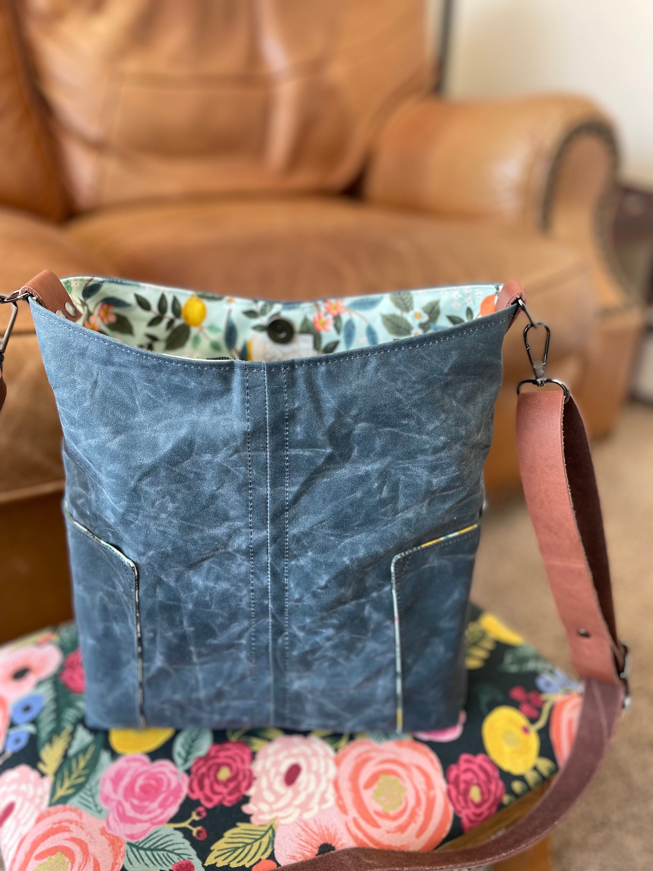 Blue Waxed Canvas Compass Bag - Etsy
