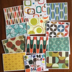 Set of 12 Mid Century Modern Note Cards - Etsy