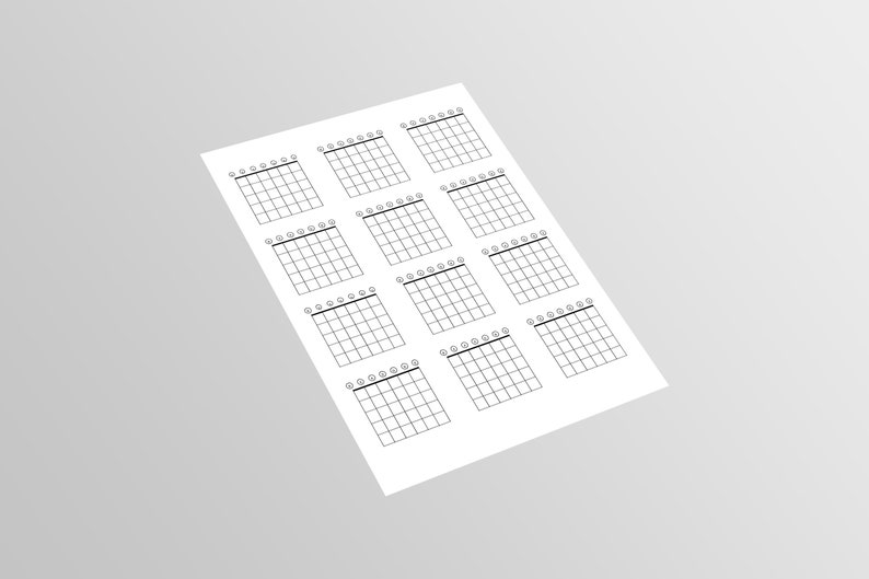 7 String Guitar Chord Chart Diagram: Printable PDF (A4 + US Letter) - Etsy