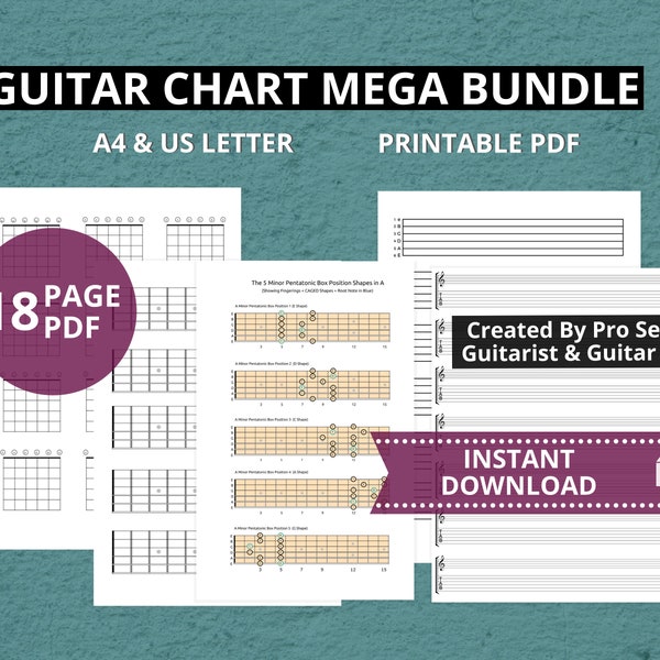 Printable Guitar Chord Chart Free - Etsy