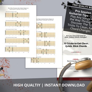 Guitar Chart Mega Bundle - Printable A4 PDF - Chord Charts, Tablature ...