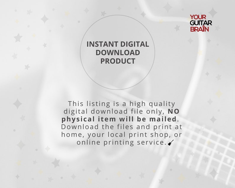 Guitar Chart Mega Bundle - Printable A4 PDF - Chord Charts, Tablature ...