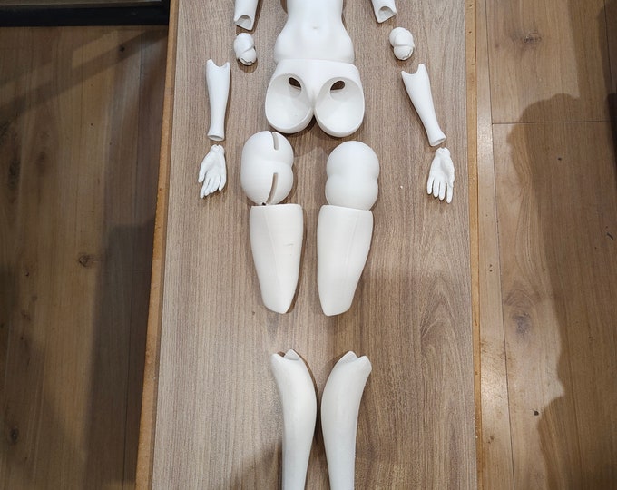 Bjd Doll 1/3, Full Body, Unpainted Parts. Realistic Head and Body 55cm ...