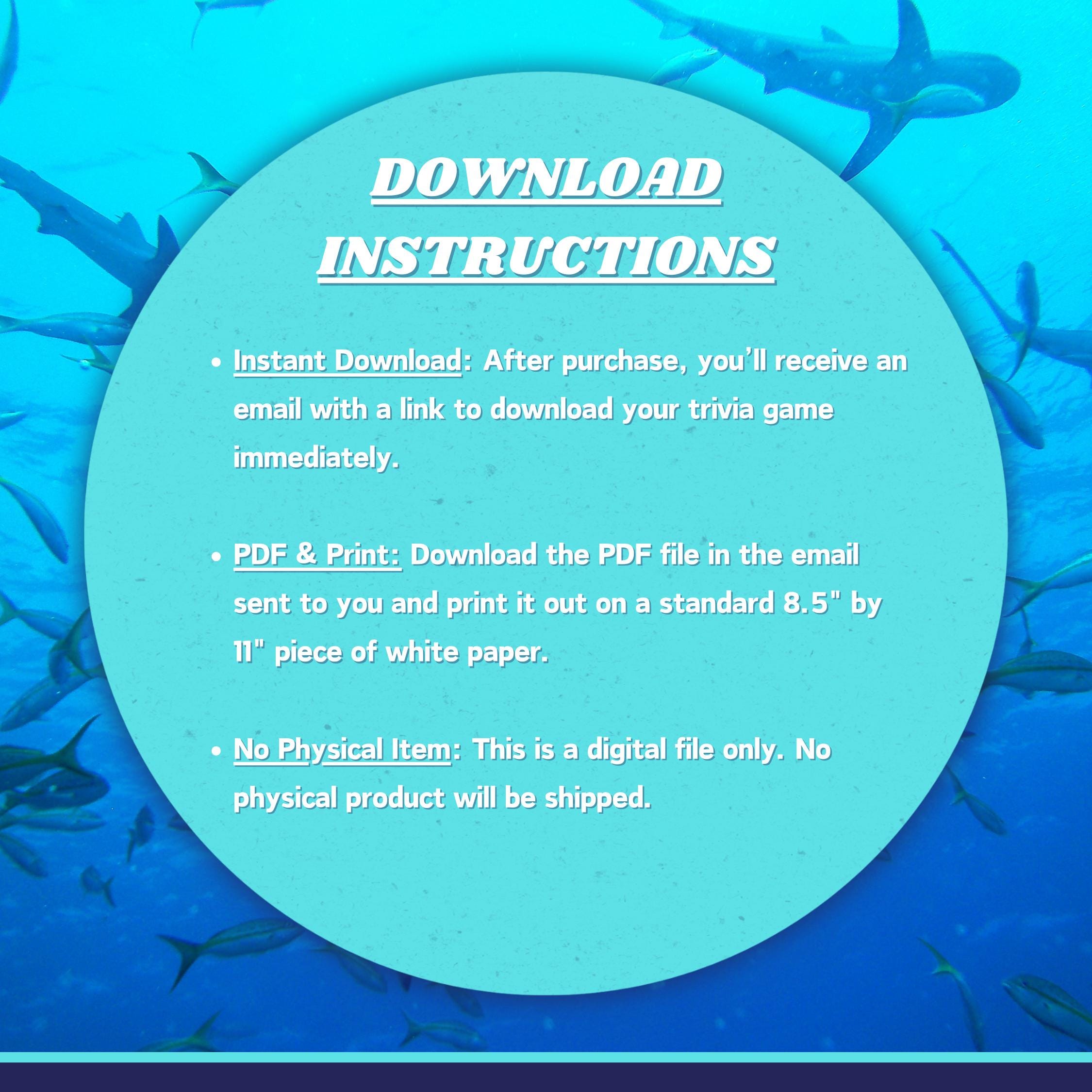 Jaws Movie Trivia Quiz Game - Printable Party Game (PDF) - Etsy