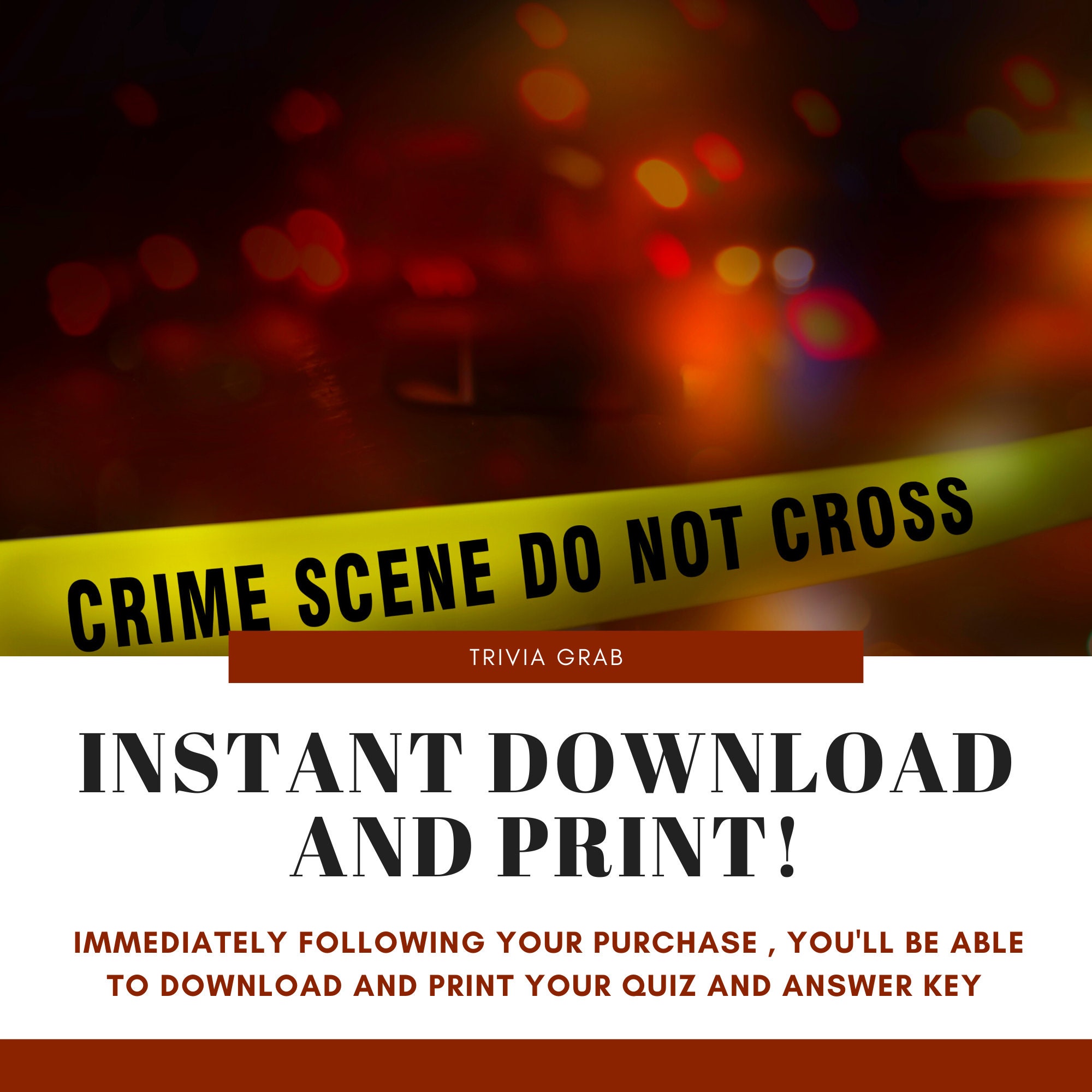 Murder Mystery Trivia Quiz W/ Answers Printable Trivia Game, Murder ...
