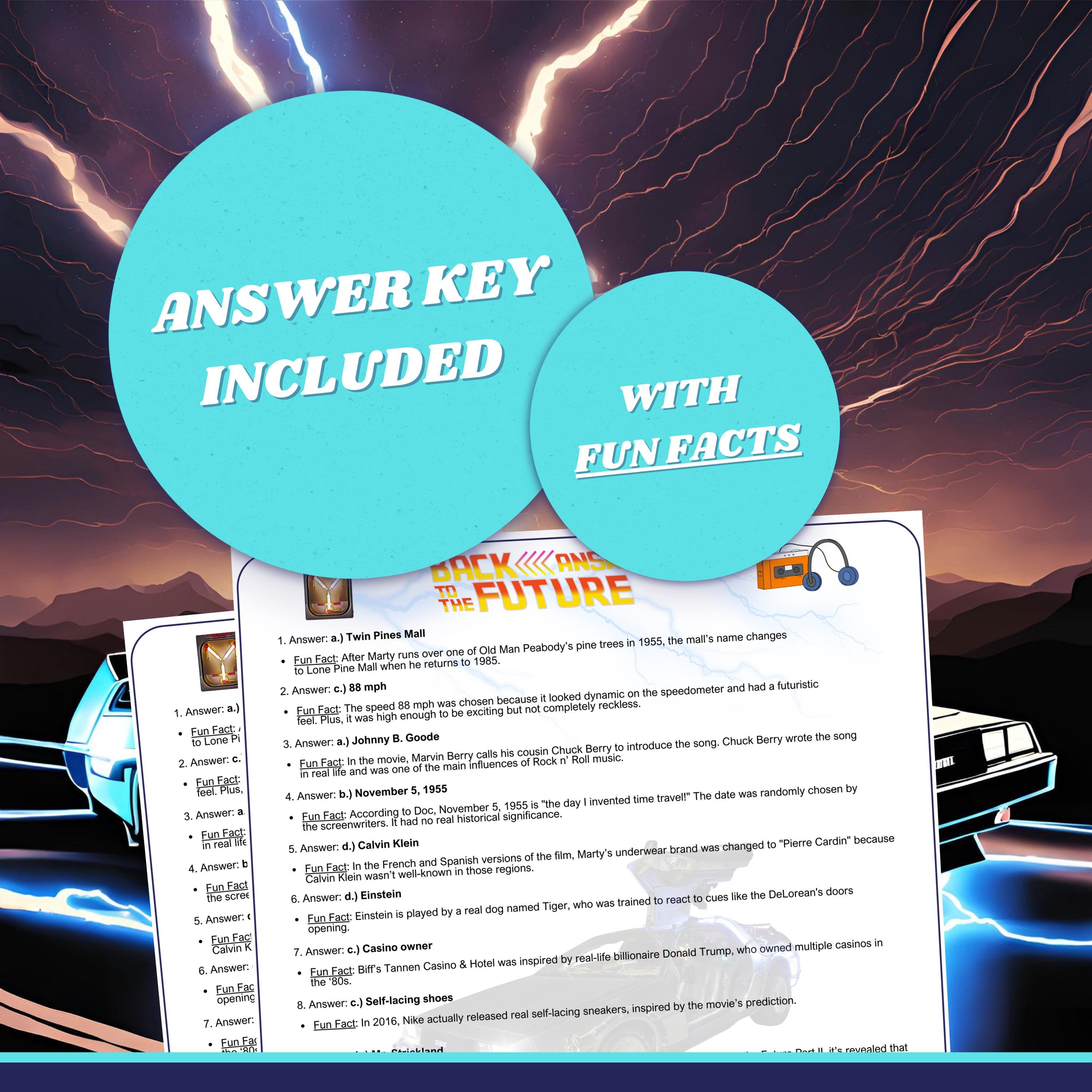 Back to the Future Trivia Quiz - Printable Trivia Game, Back to the ...