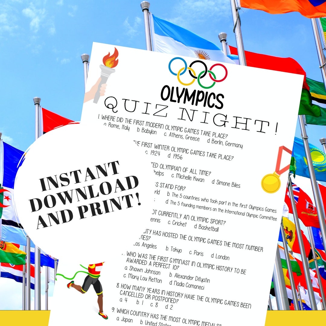 Olympics Trivia Quiz w/ Answers Printable Trivia Quiz Game - Etsy Italia
