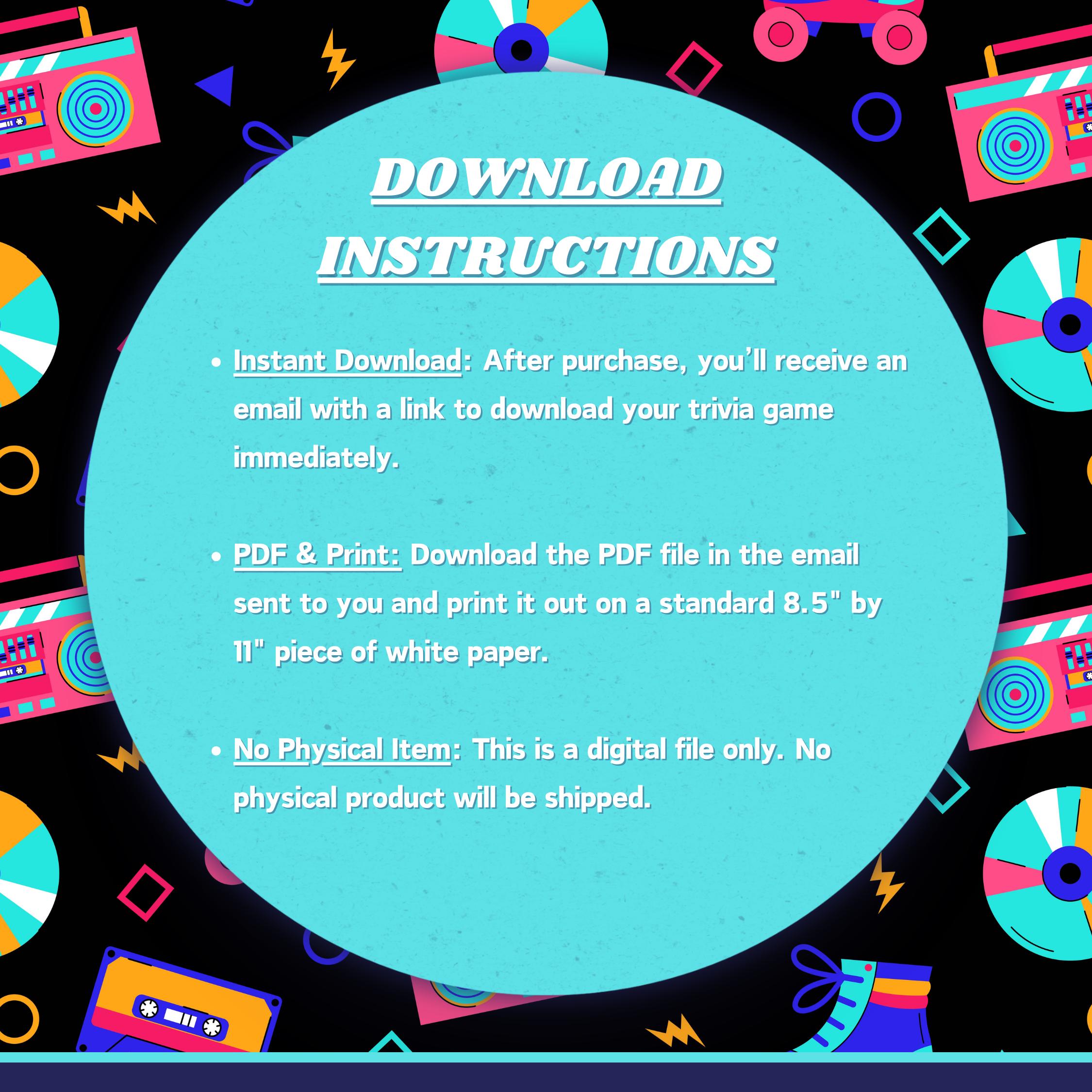 80s Music Trivia Quiz: Printable Party Game (PDF) - Etsy