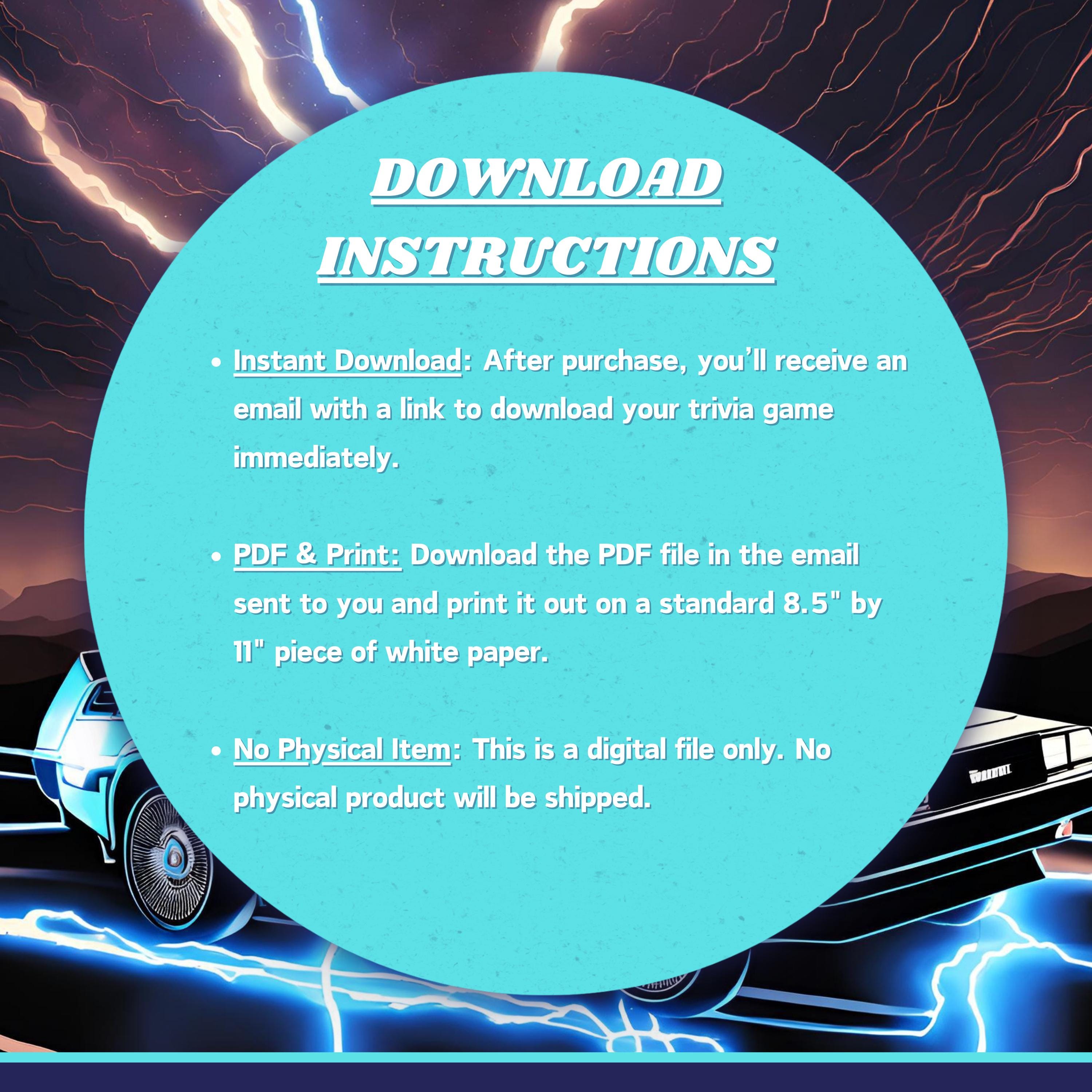 Back to the Future Trivia Quiz - Printable Trivia Game, Back to the ...