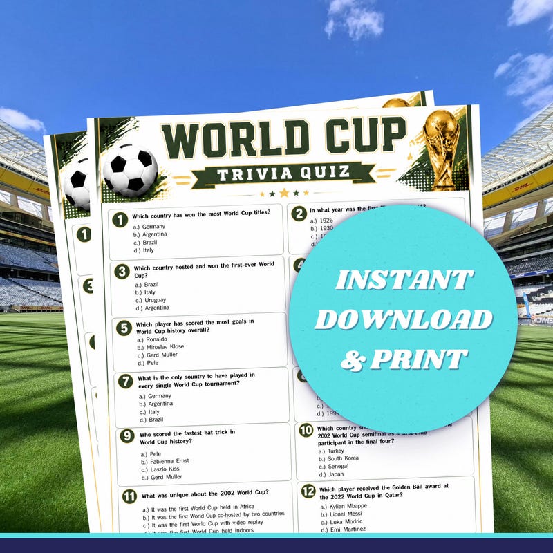 Soccer Trivia Question - Etsy