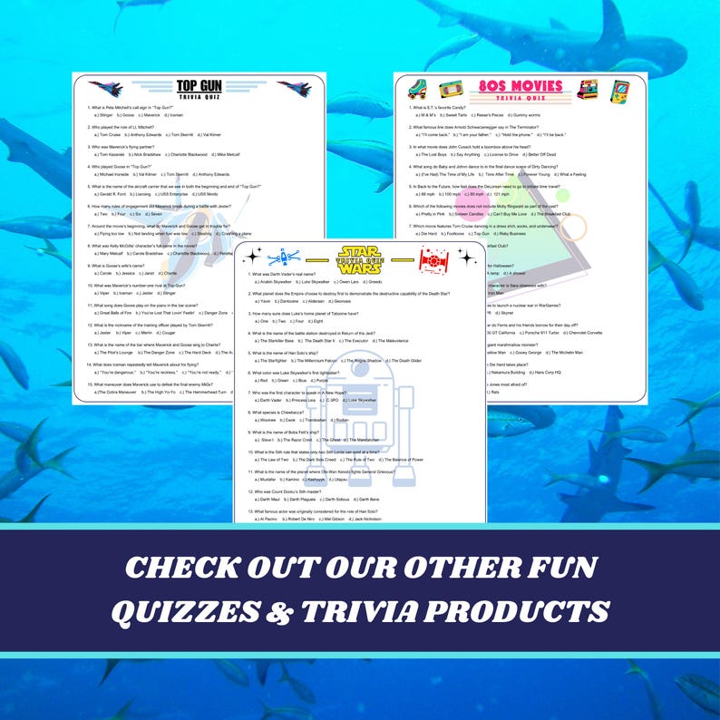 Jaws Movie Trivia Quiz Game - Printable Party Game (PDF) - Etsy