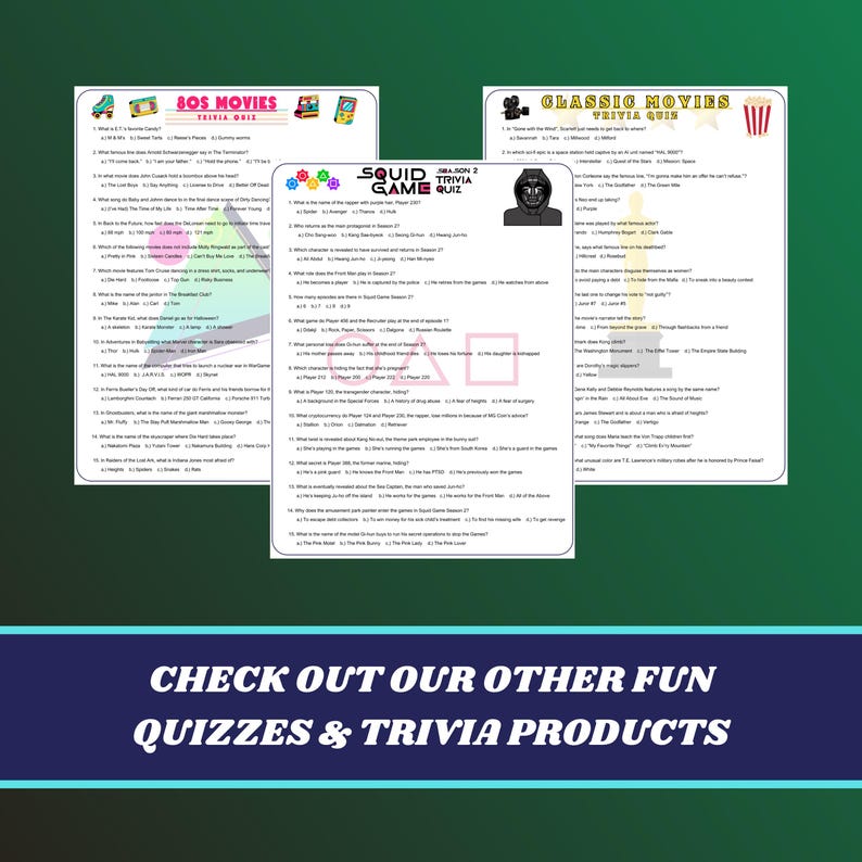 Squid Game Trivia Quiz - Printable Trivia Quiz, Squid Game Season 1 ...