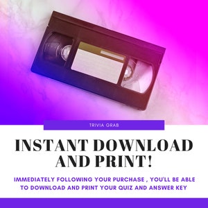 80s Movie Trivia Quiz W/ Answers Printable Trivia Game 80s - Etsy