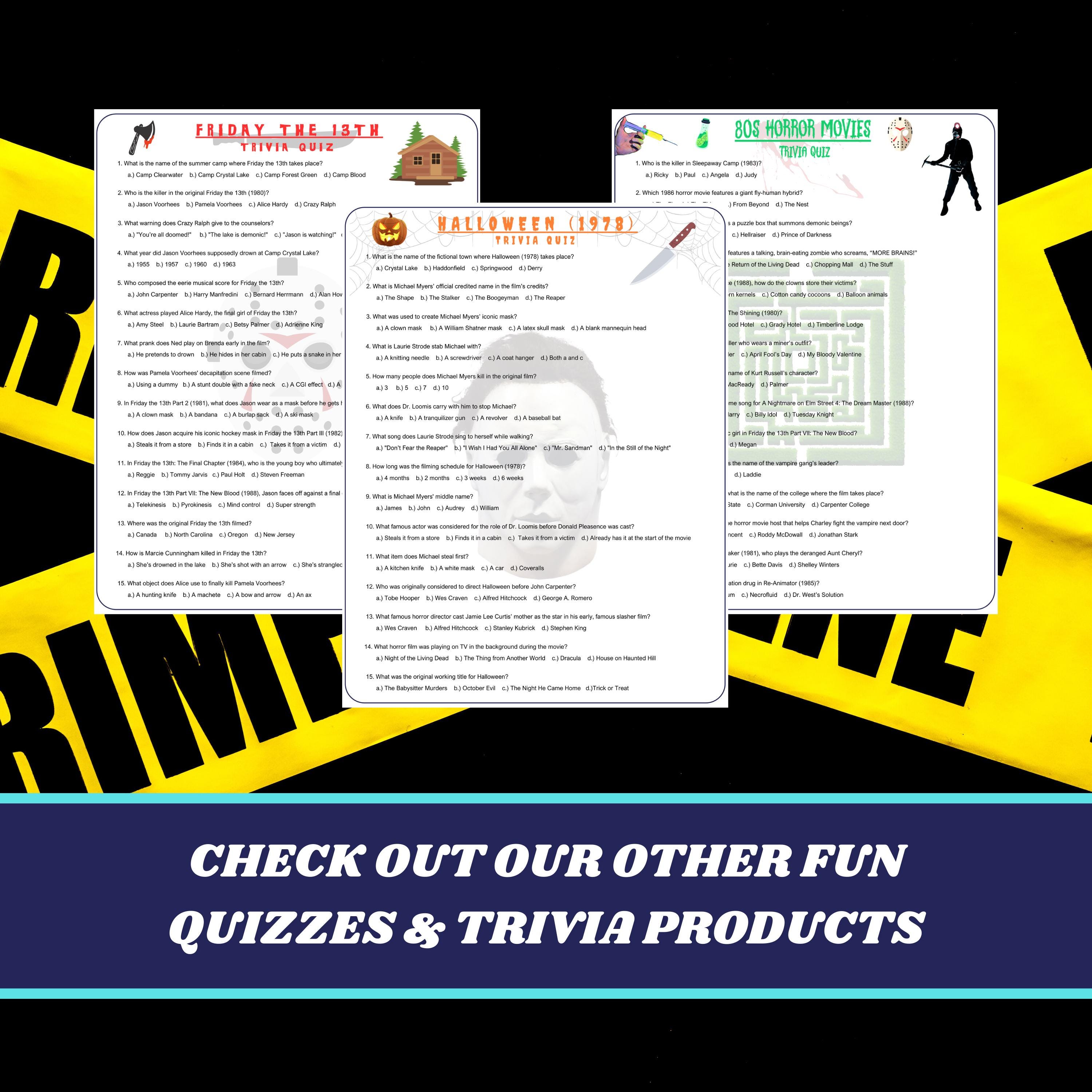 Murder Mystery Trivia Quiz – Serial Killer True Crime (printable PDF ...