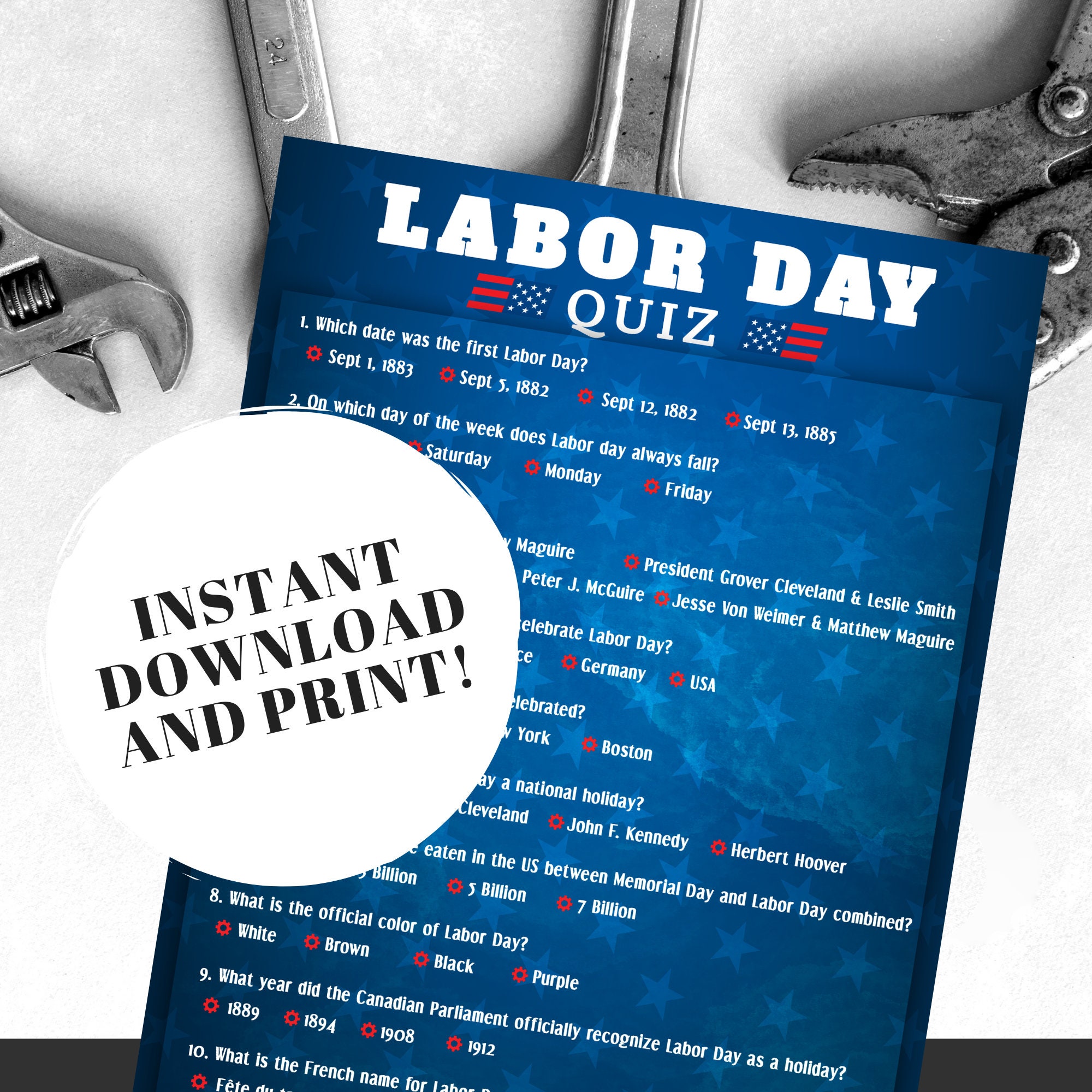 Labor Day Trivia Quiz W/ Answers Printable Trivia Game - Etsy