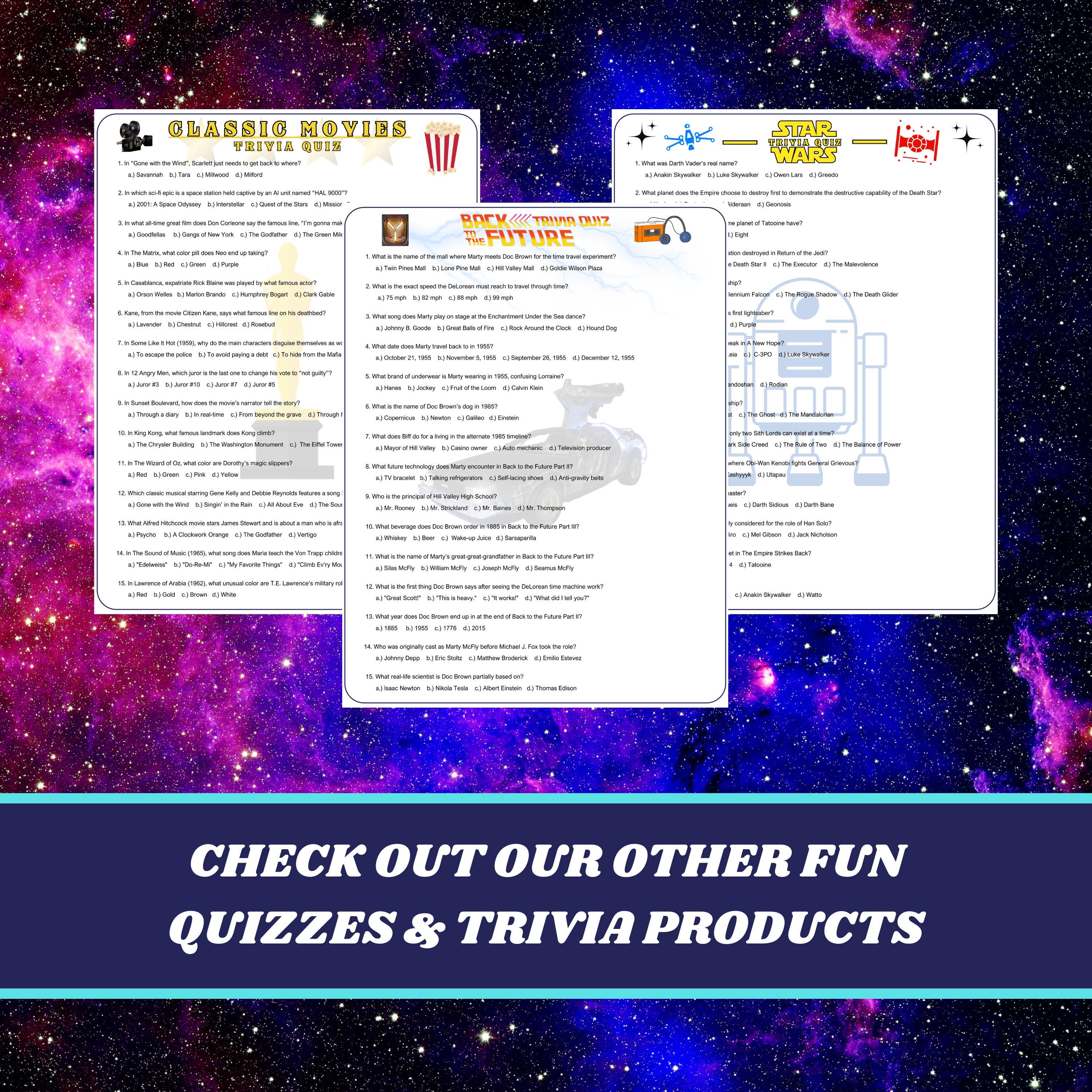 Interstellar Trivia Quiz - Printable Trivia Game, Interstellar Trivia Game, Interstellar Movie ...