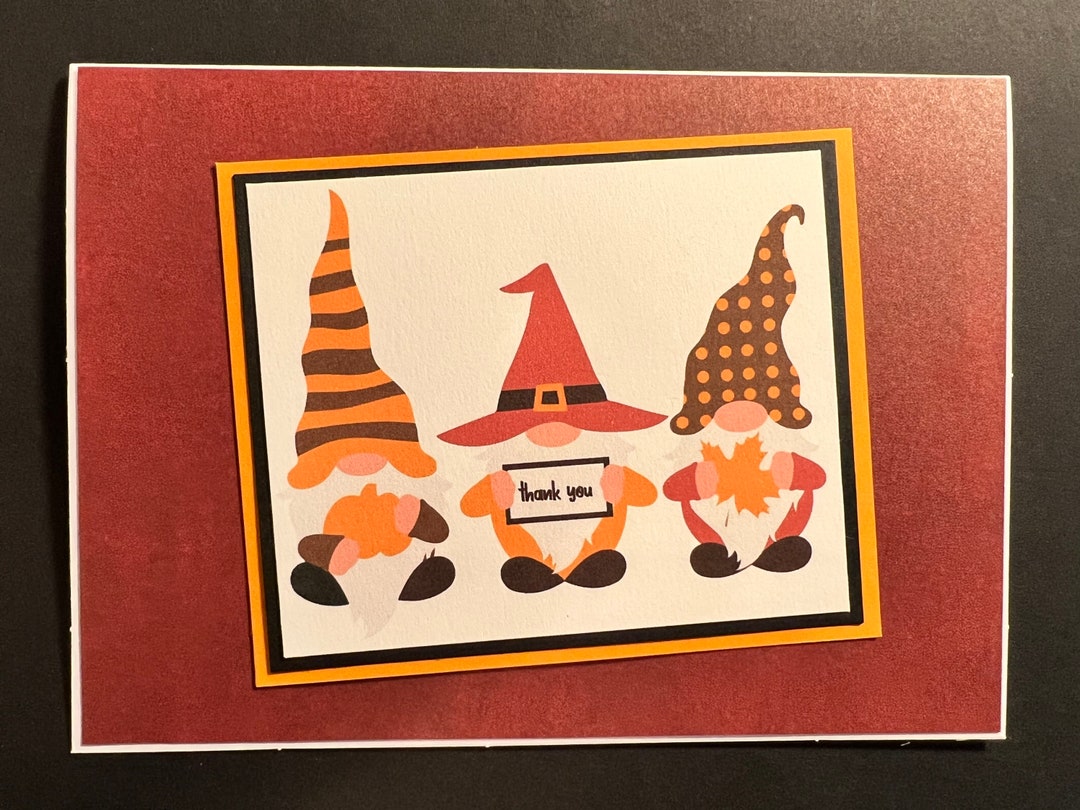 Fall Gnomes thank You Card - Etsy