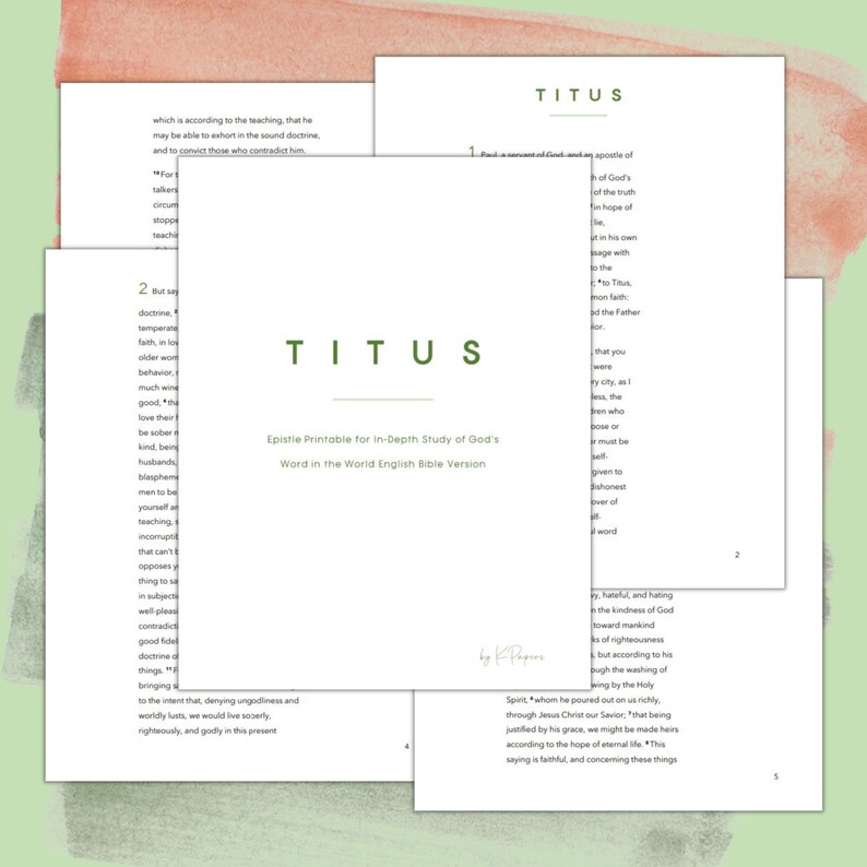 Titus Printable || Bible Reading & Journaling || Scripture Study and ...