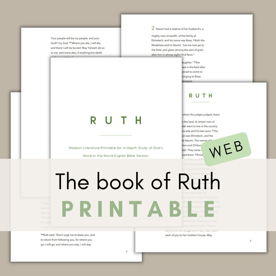 Ruth Printable || Bible Reading & Journaling || Scripture Study and ...